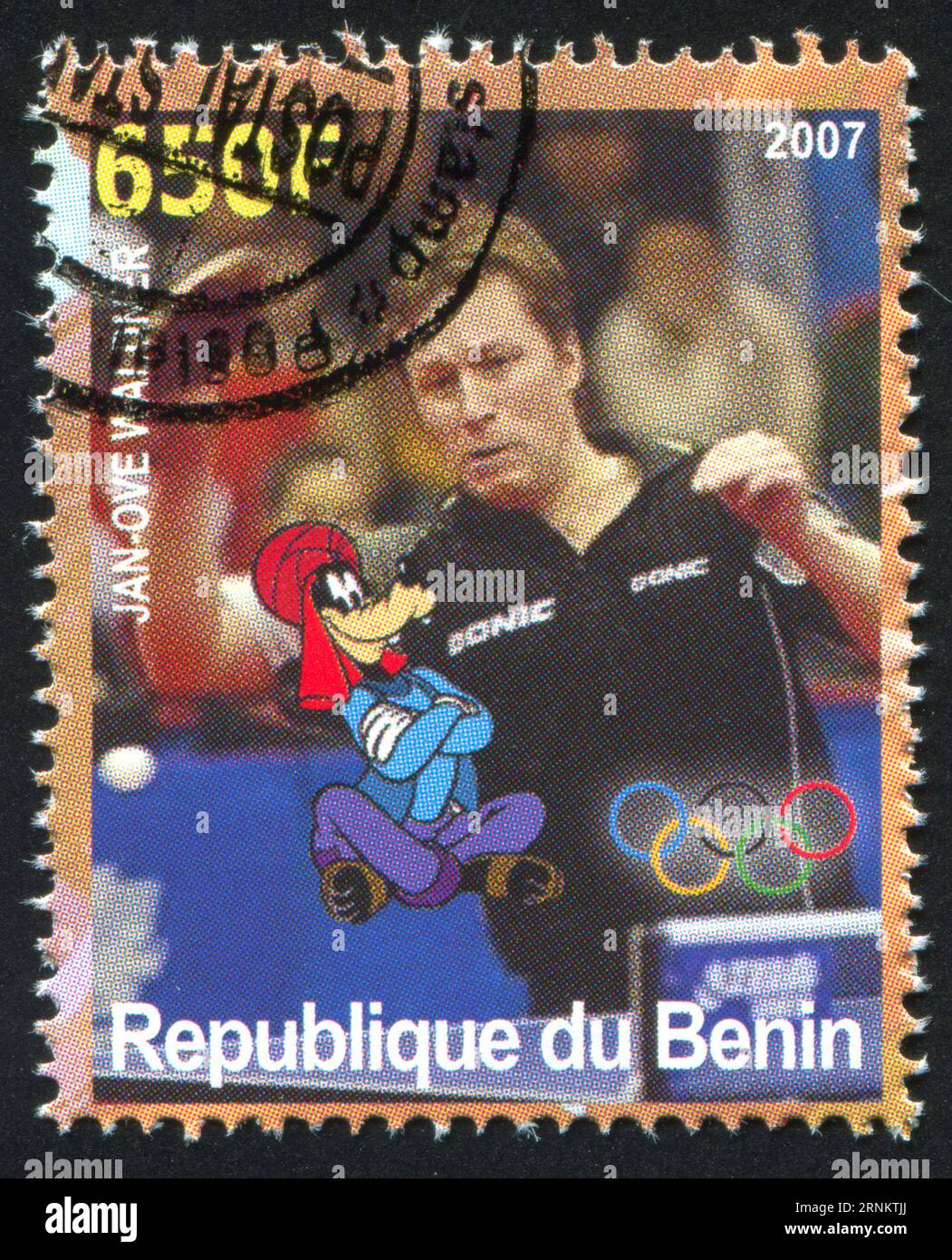 BENIN - CIRCA 2007: stamp printed by Benin, shows Jan-Ove Waldner ...