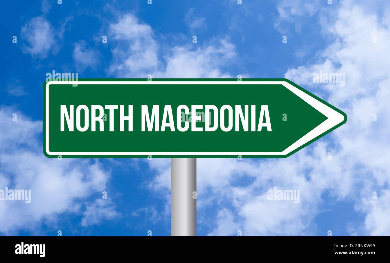 North macedonia road sign hi-res stock photography and images - Alamy
