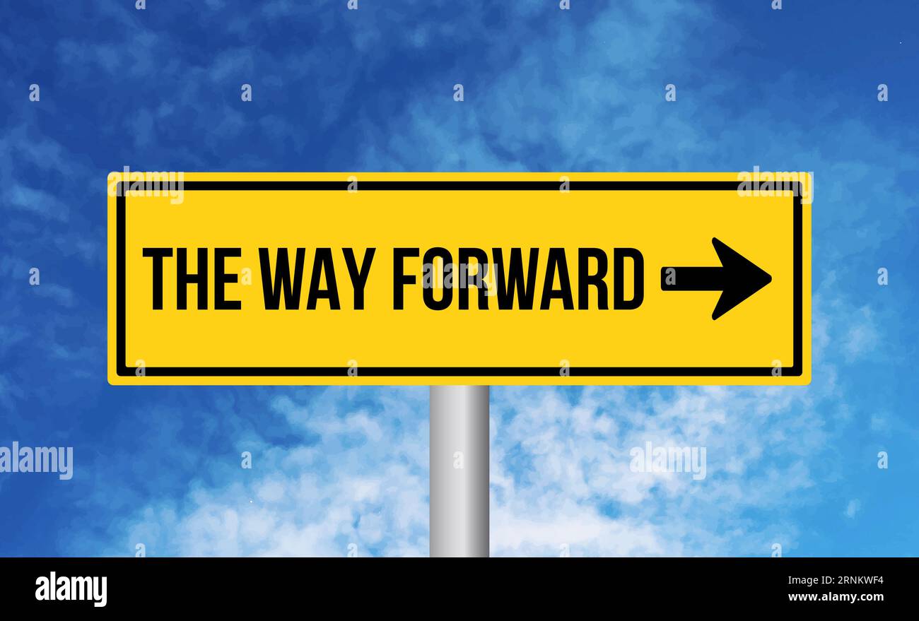 The way forward road sign on sky background Stock Photo - Alamy