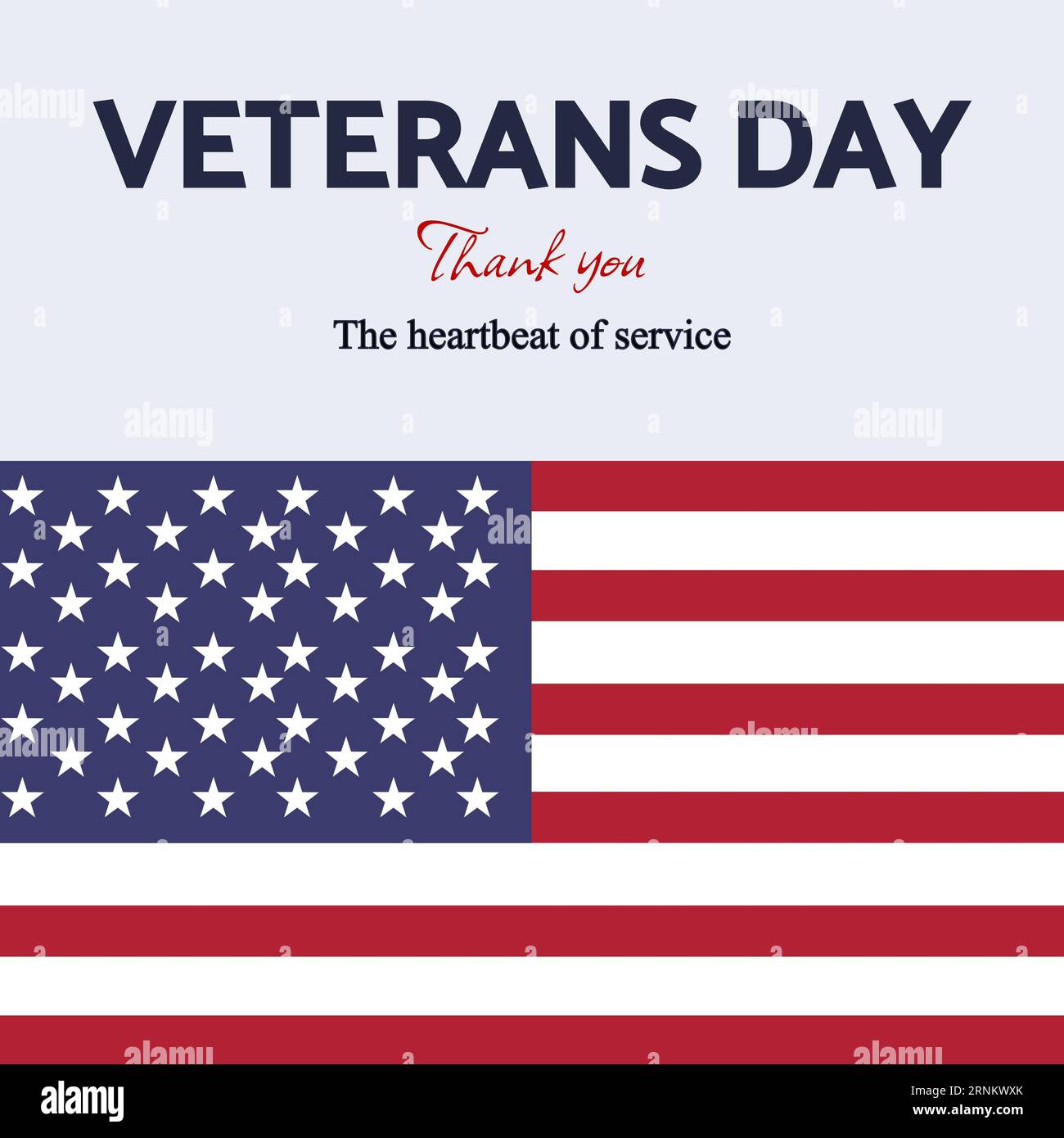 Composite of thank you veterans day text over flag of usa on white ...
