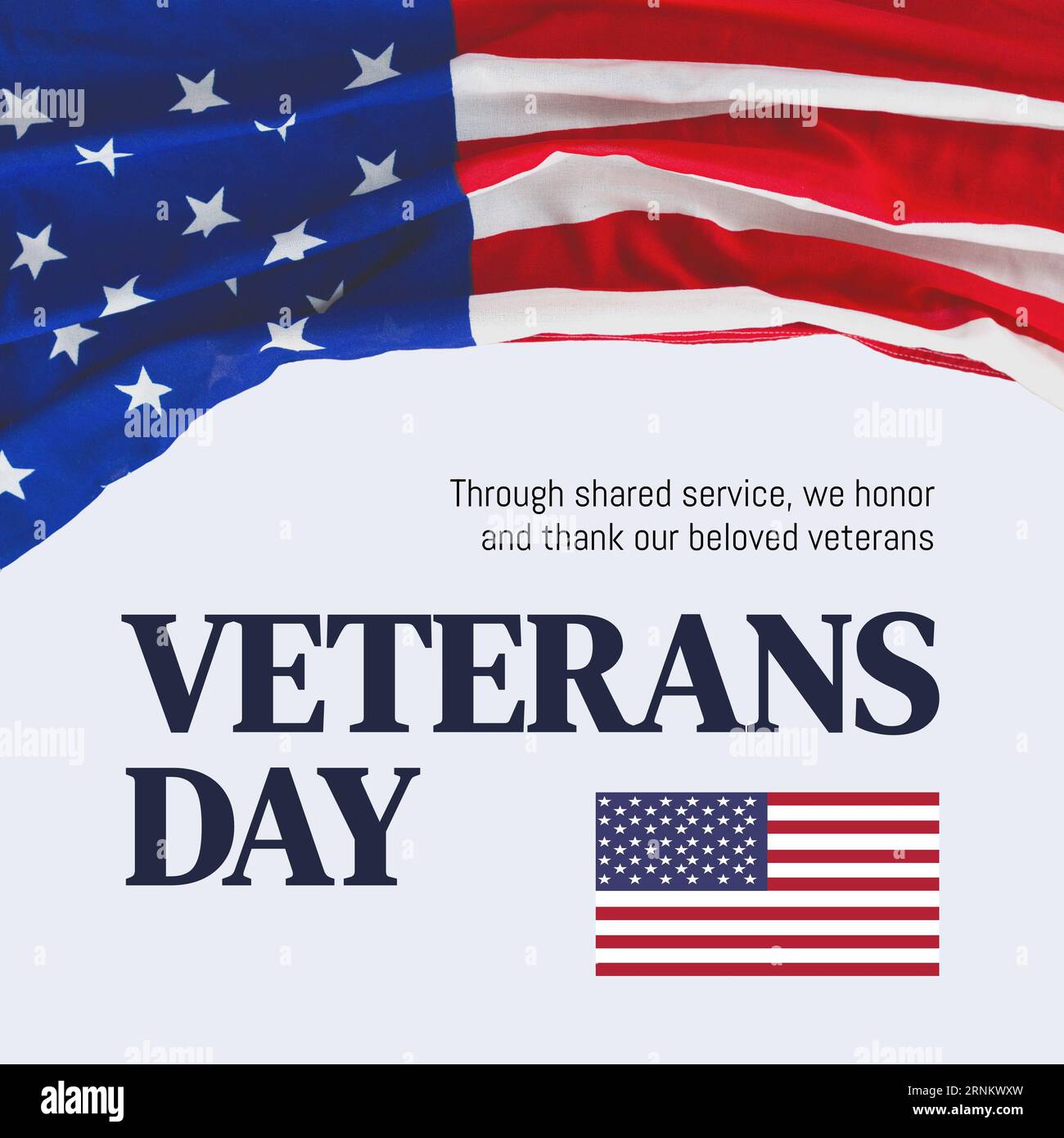 Composite of veterans day text over flag of usa on white background ...