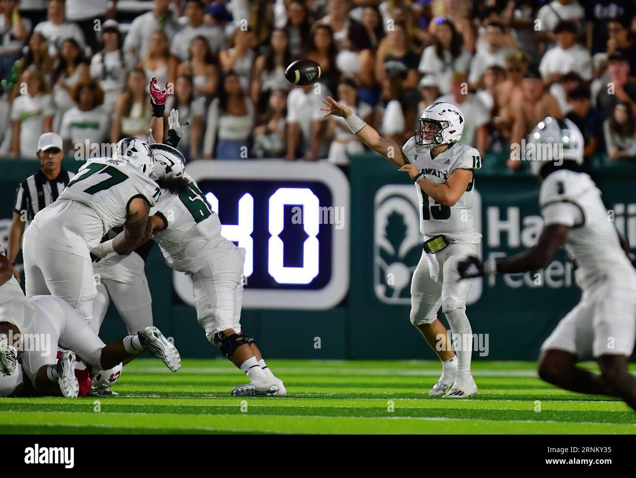 Honolulu, Hawaii, USA. 1st Sep, 2023. Hawaii Warriors quarterback ...
