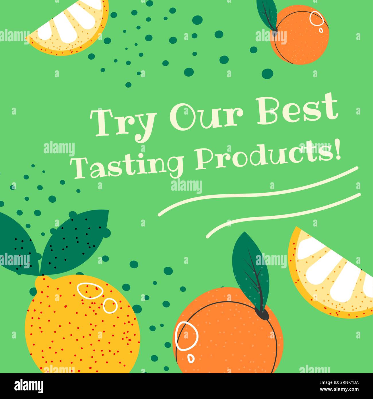Try our best tasting products, ripe fruits vector Stock Vector Image ...