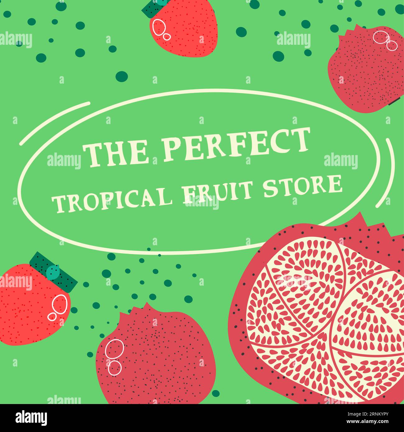 Perfect tropical fruit store, pitaya and berries Stock Vector Image ...