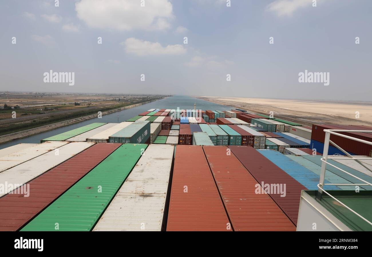 (170506) -- SUEZ CANAL, May 6, 2017 -- Merchant Vessel (M.V.) COSCO ...