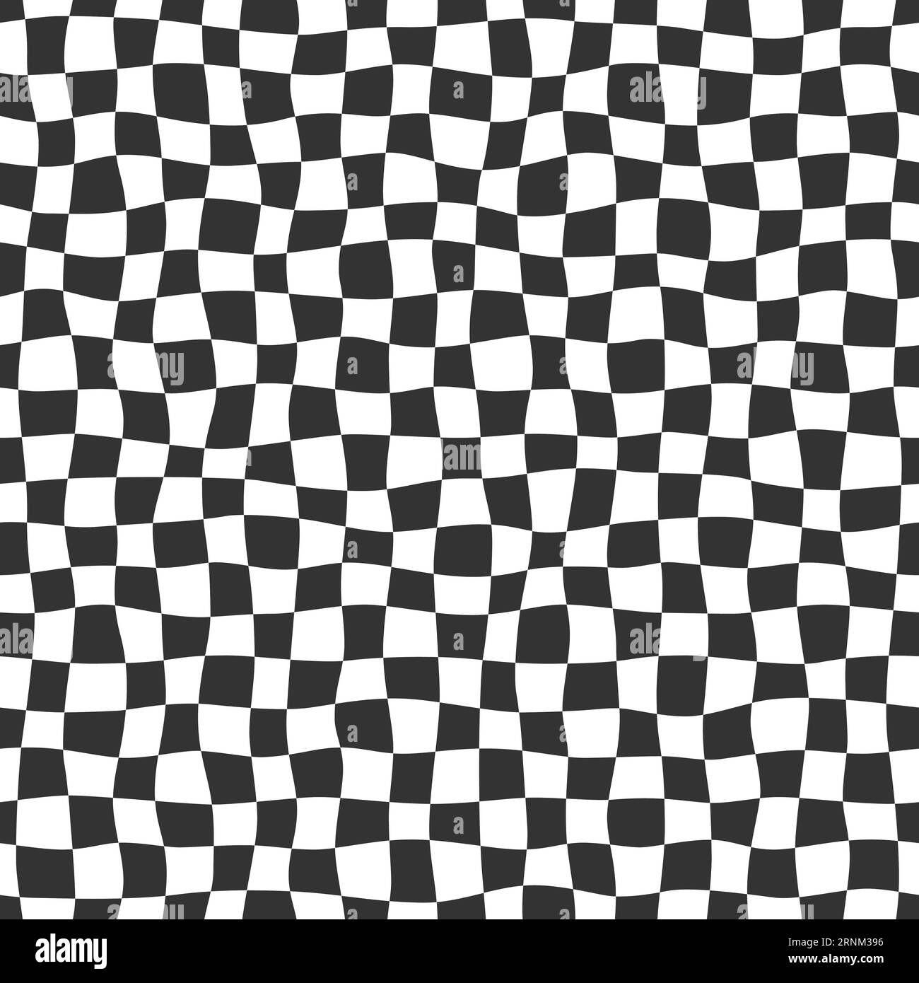 Groovy psychedelic wavy chessboard seamless pattern. Hippie twisted ...