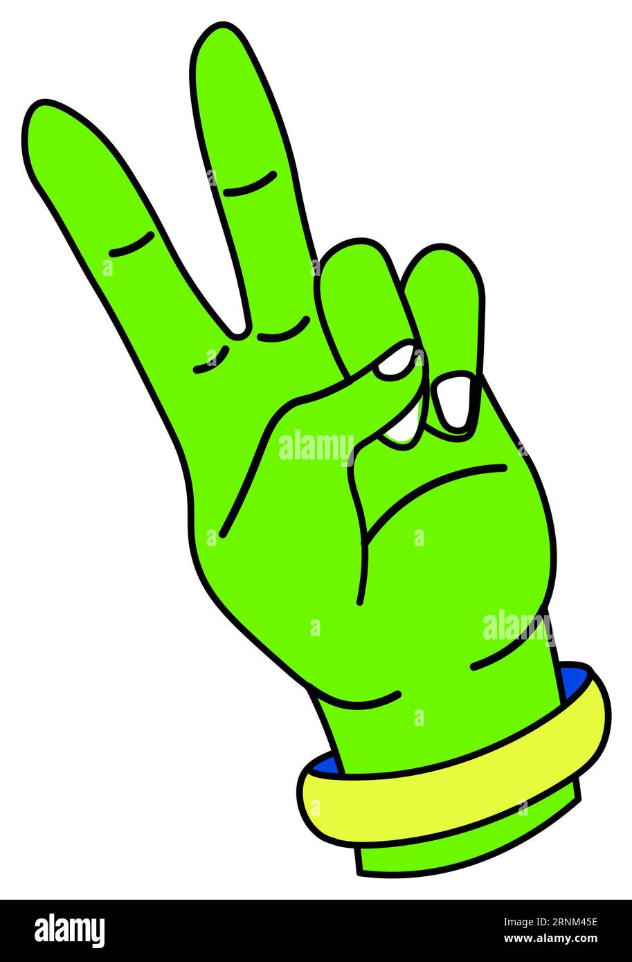 Hand gesture showing peace or victory sign vector Stock Vector Image ...