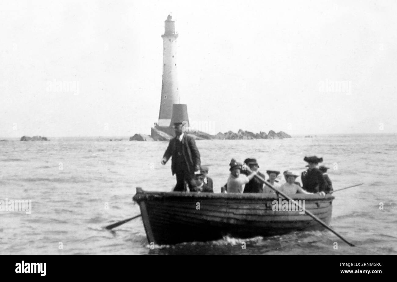 Eddystone Lighthouse, Victorian period Stock Photo - Alamy