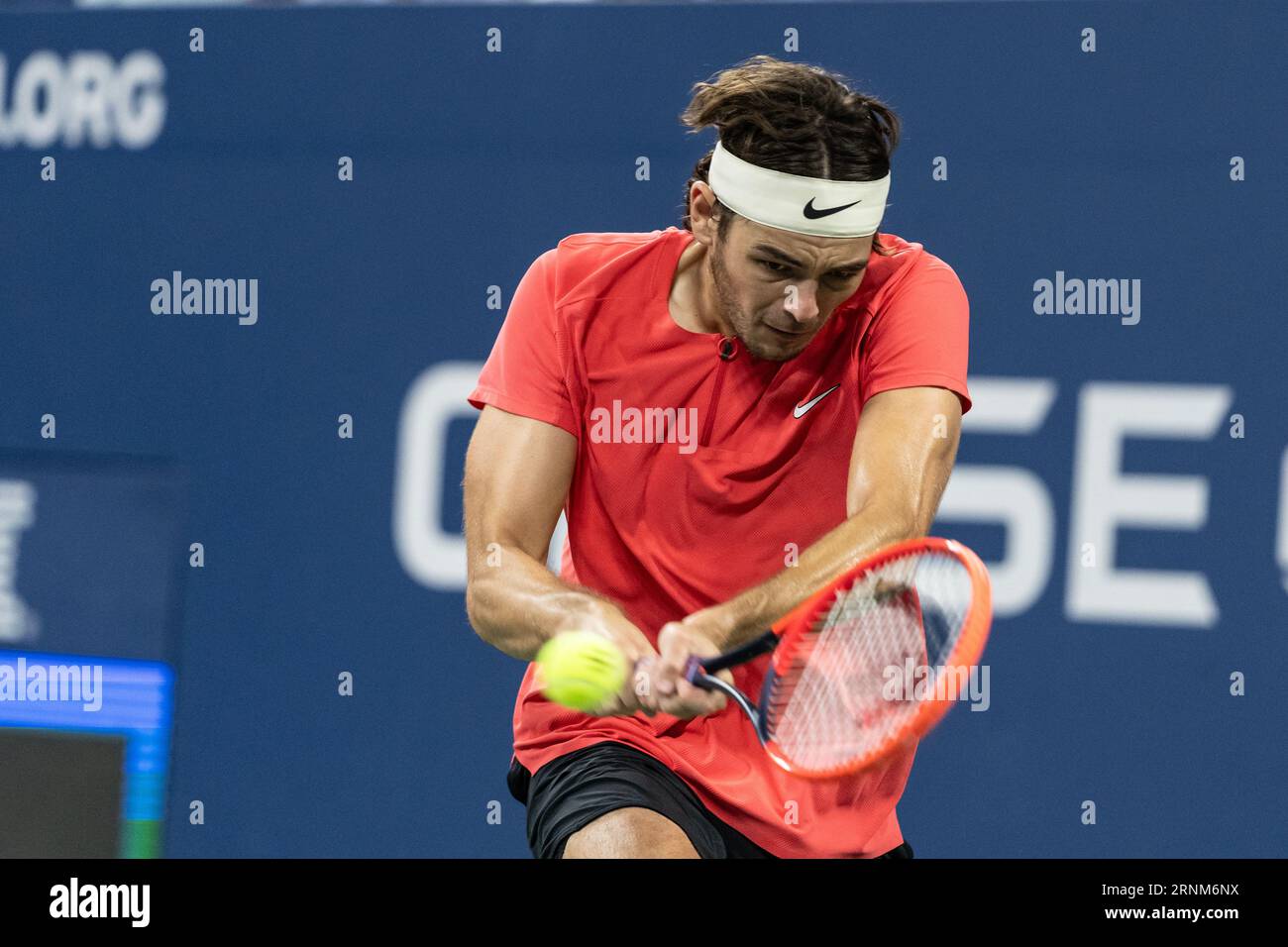 Taylor Fritz of USA returns ball during 3rd round against Jakub Mensik ... Taylor Fritz of USA returns ball during 3rd round against Jakub Mensik ...