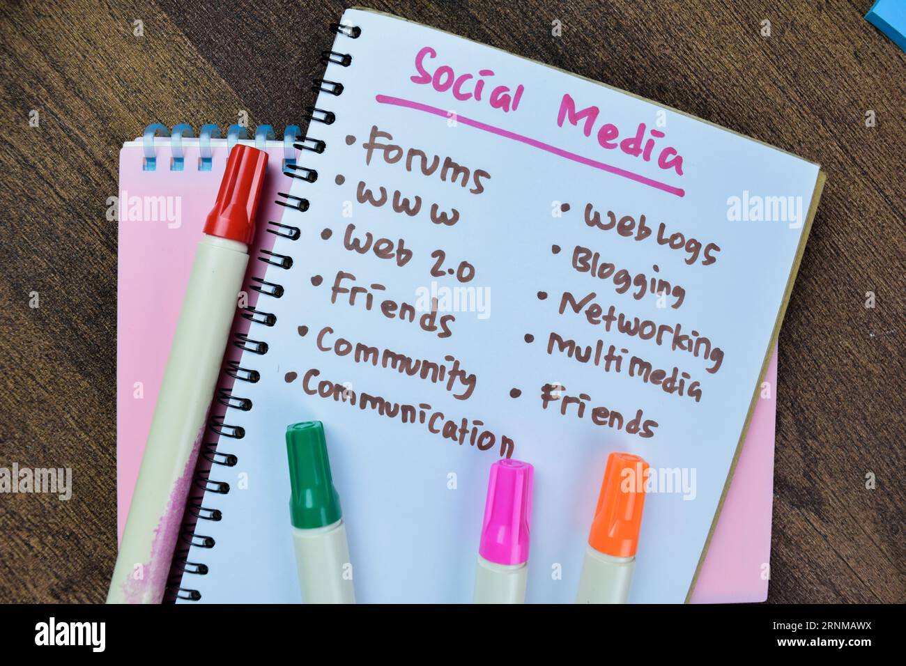 Concept of Social Media write on book isolated with keyword on Wooden ...