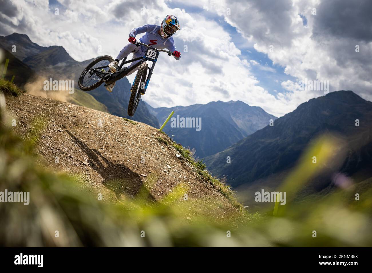 French biker Loic Bruni during the UCI World Cup downhill mountain bike race in Loudenvielle ...