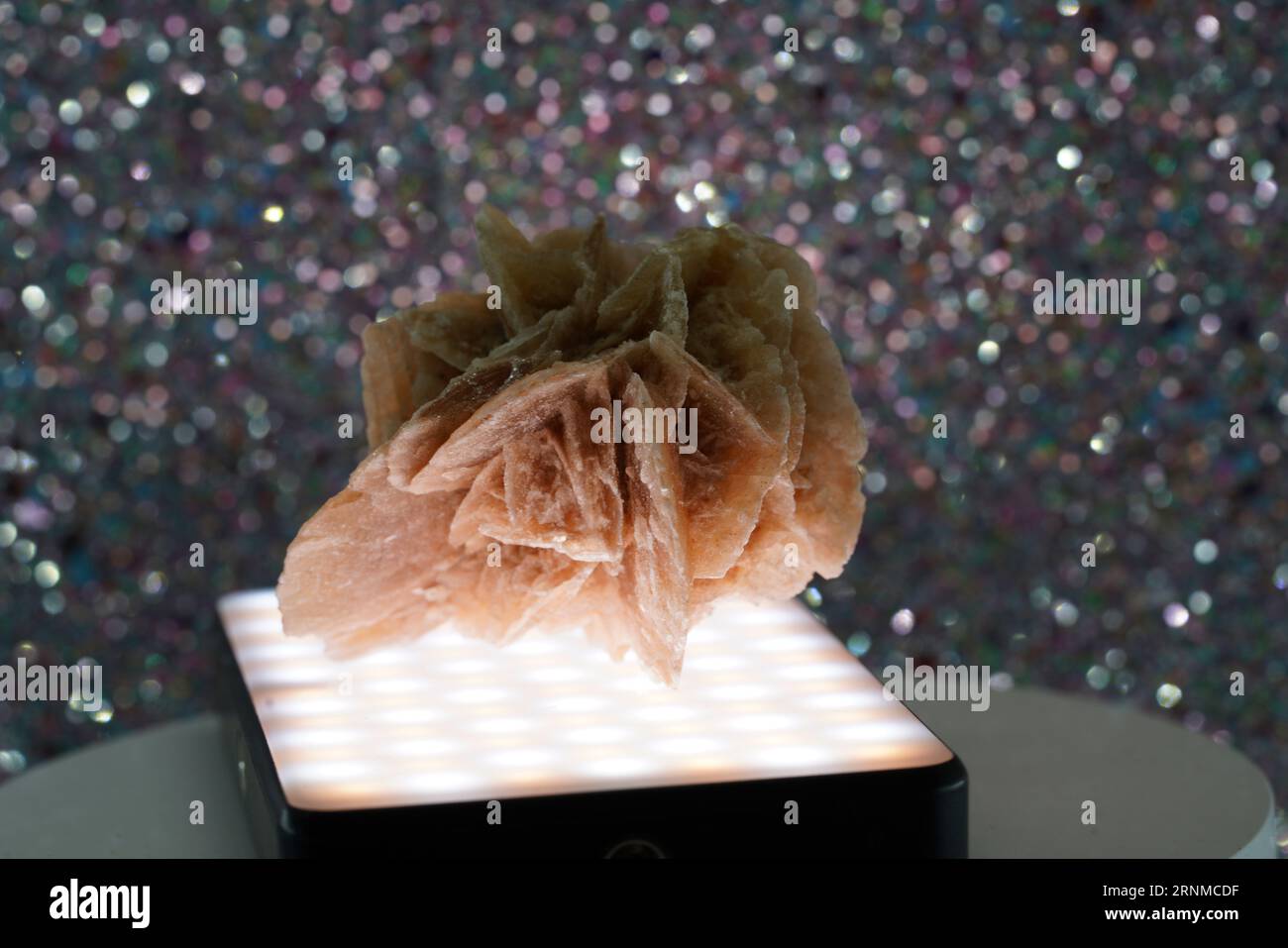 Gypsum rose with a crystal on a cut out background, Crystals resembling ...