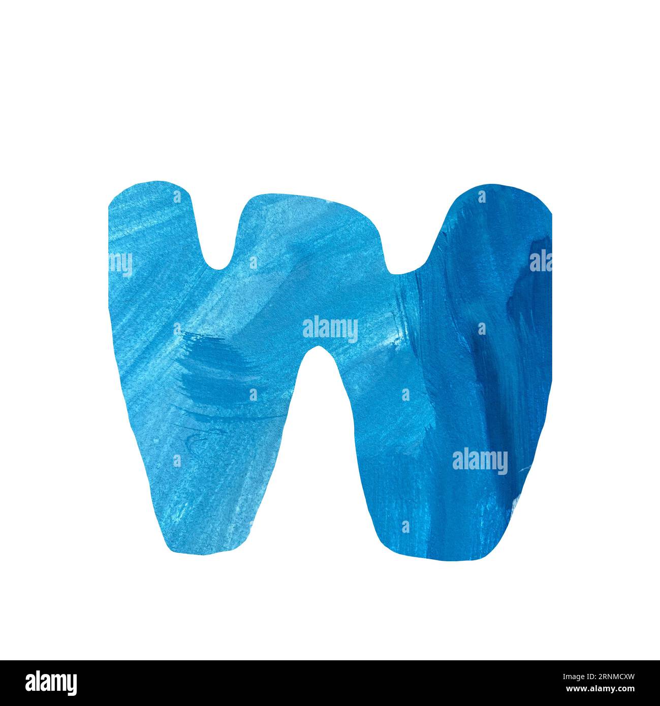 Letter W uppercase alphabet blue textured cut Stock Photo - Alamy
