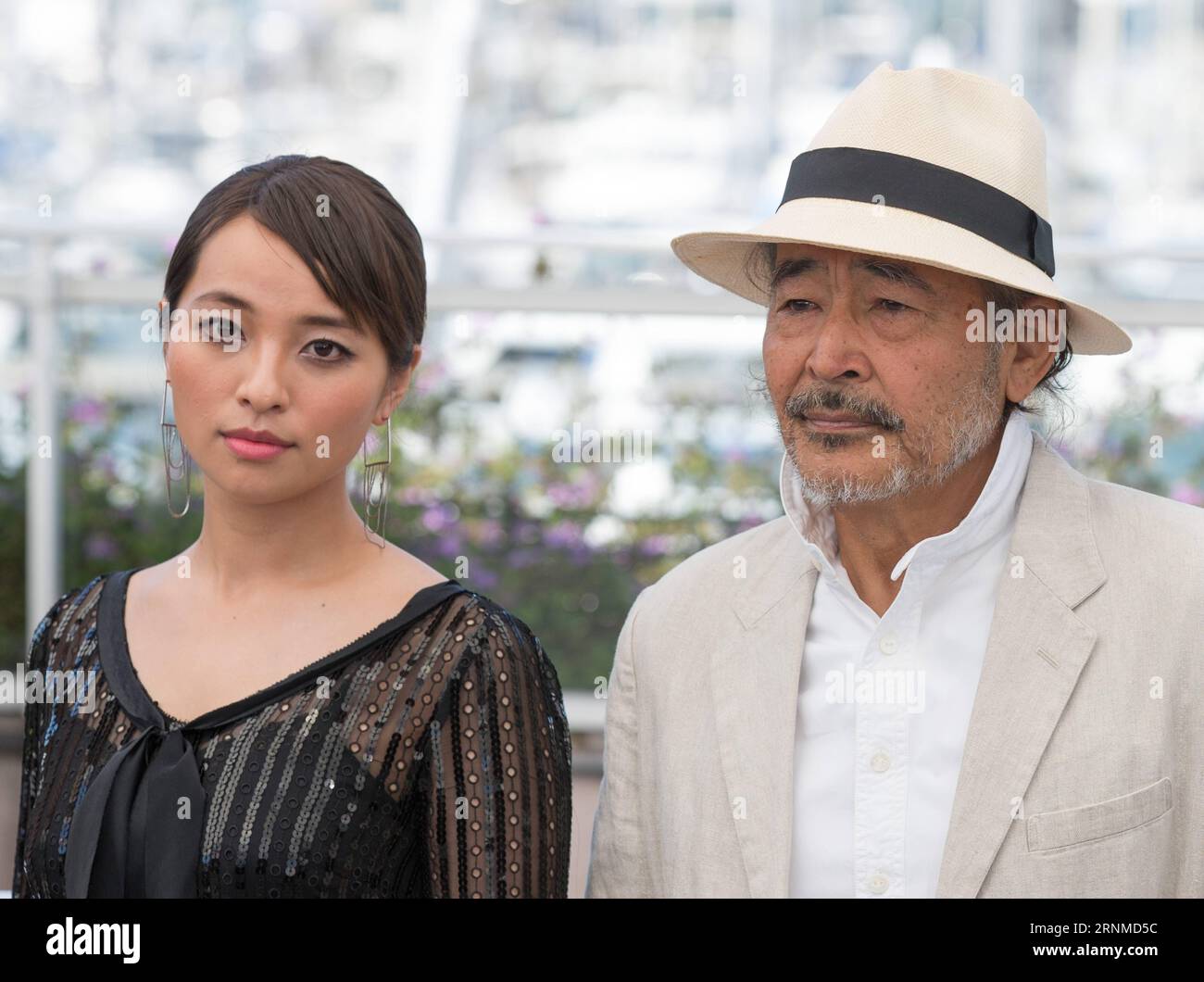 (170523) -- CANNES, May 23, 2017 -- Actress Ayame Misaki (L) and actor ...
