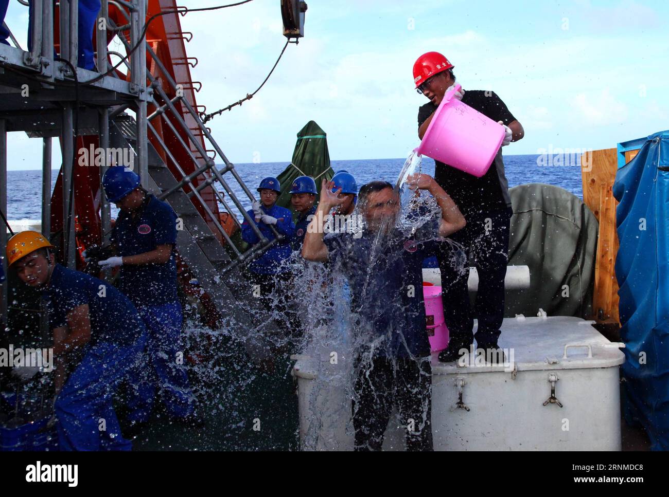 (170524) -- ON BOARD SHIP XIANGYANGHONG 09, May 24, 2017 -- Crew ...