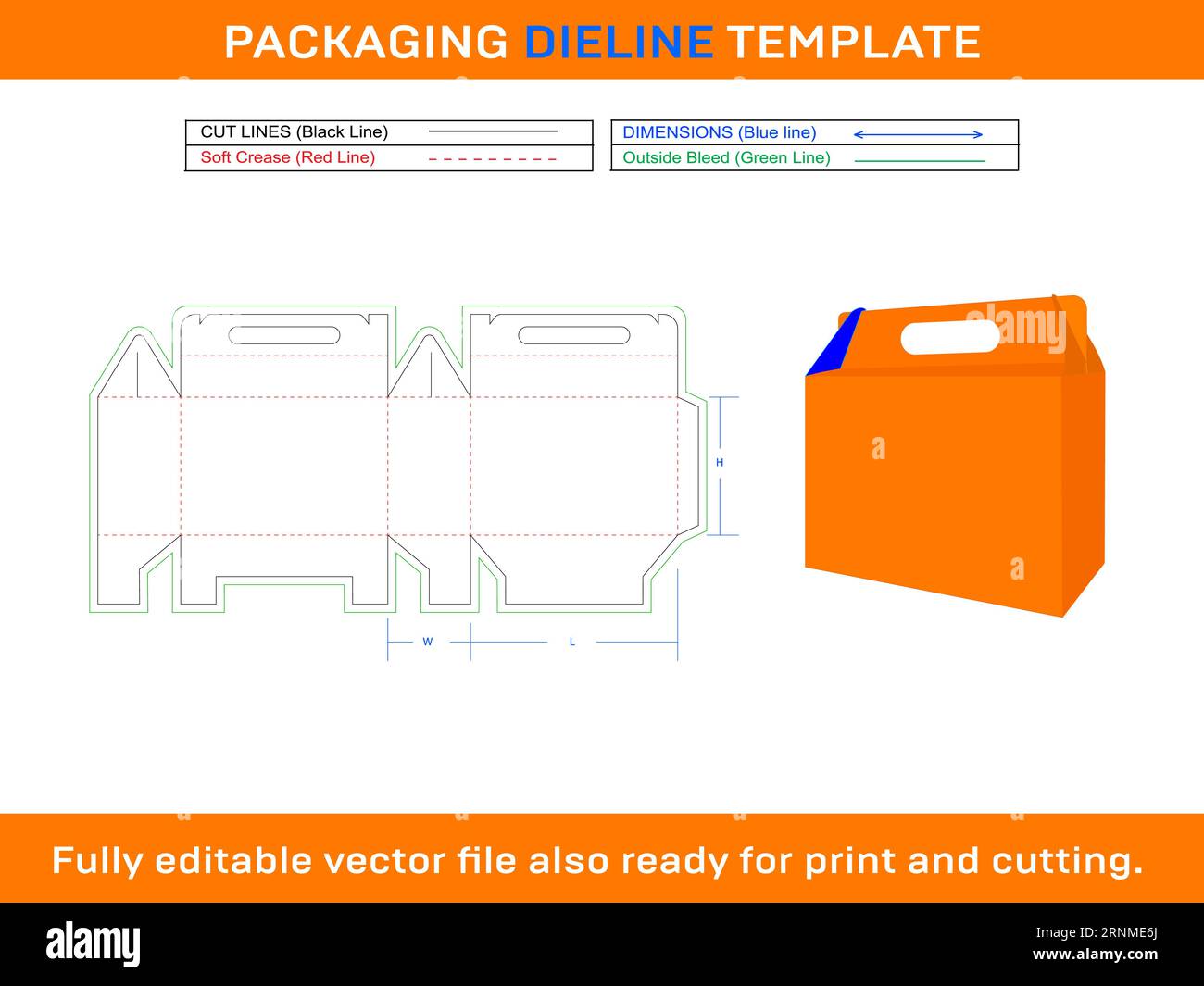 Tall Gable Box, Die line Template Stock Vector Image & Art - Alamy