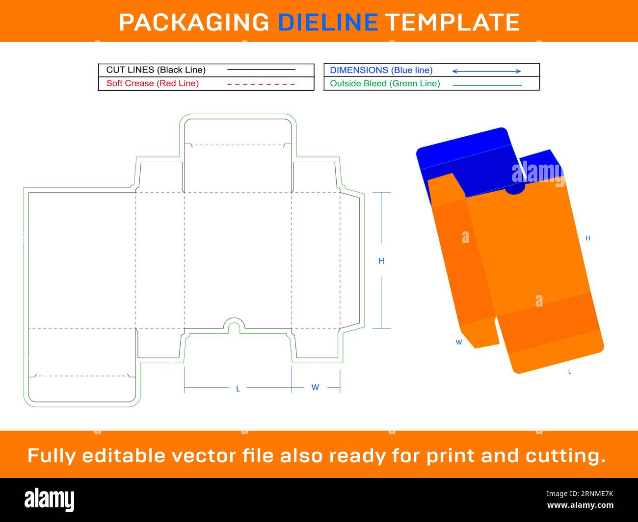 Shop Box Die line Template Stock Vector Image & Art - Alamy