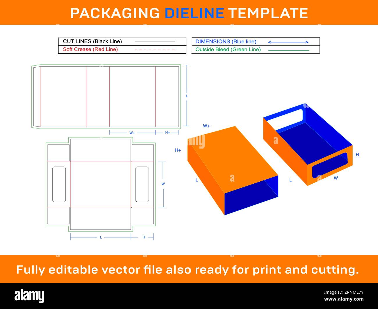 Shoe Box, Match Box Die line Template With 3d Design Stock Vector Image ...