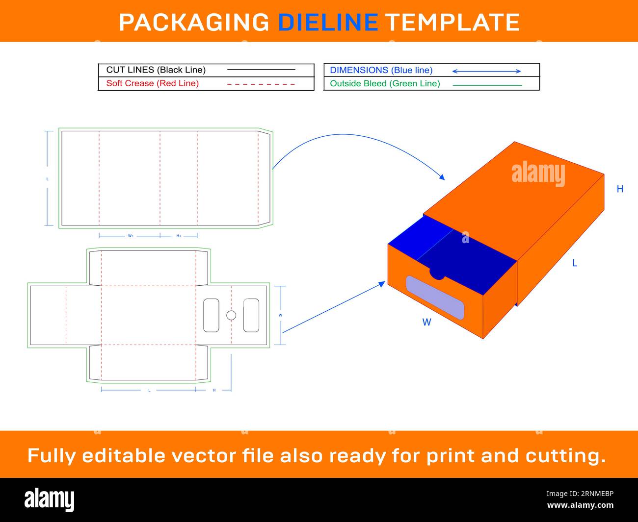 Storage Box, Match Box Style Die line Template Stock Vector Image & Art ...