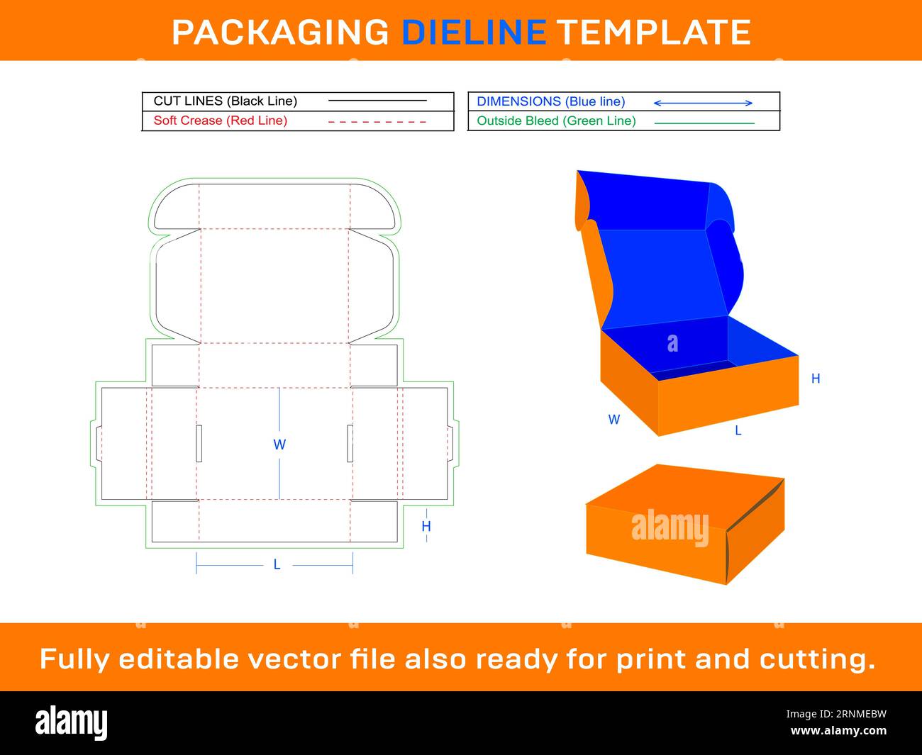 Mailer Box, Gift Box, Storage Box Die line Template SVG, Ai, EPS, PDF ...