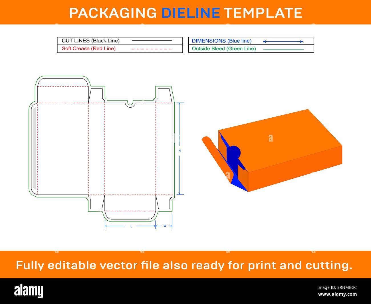 Gift Box, Rectangular Box, Die line Template, SVG, EPS, PDF, Ai, PNG ...