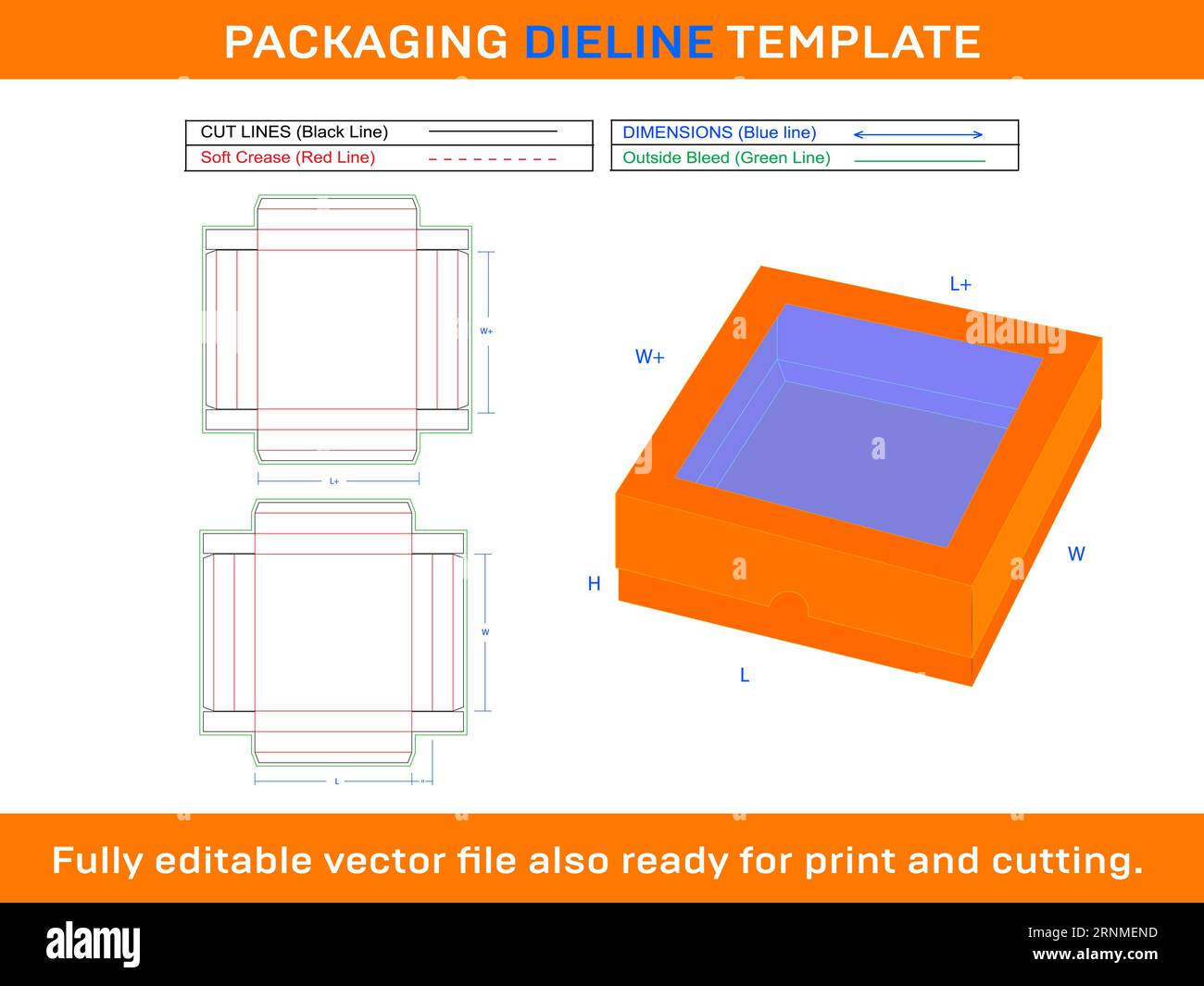 Greeting Card Box Die line Template Stock Vector Image & Art - Alamy