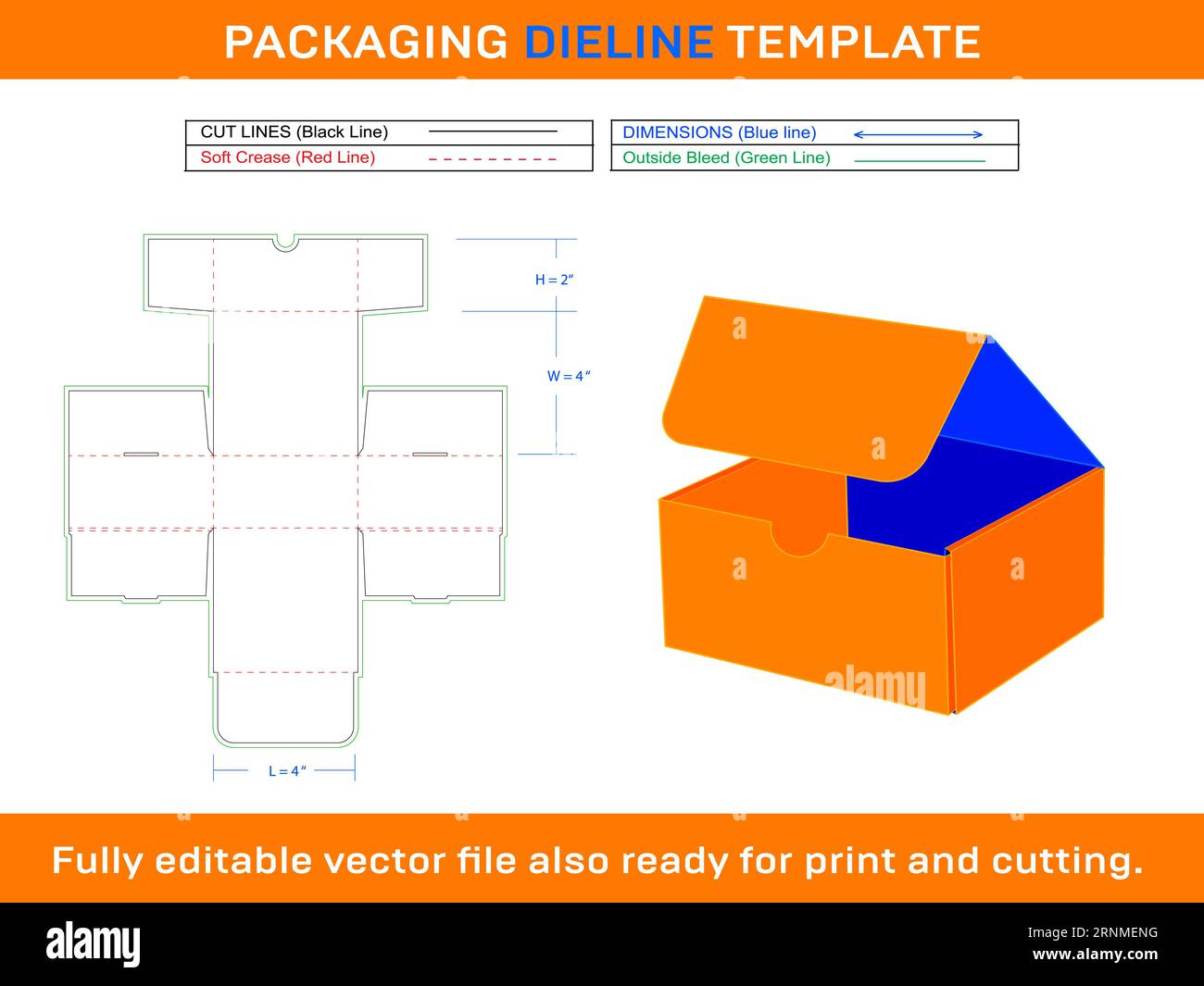 Indestructo Mailer Box, Dieline Template Stock Vector Image & Art - Alamy