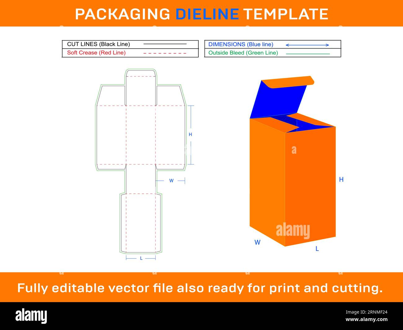 Gift Box Die line Template With 3d Box Design Stock Vector Image & Art ...
