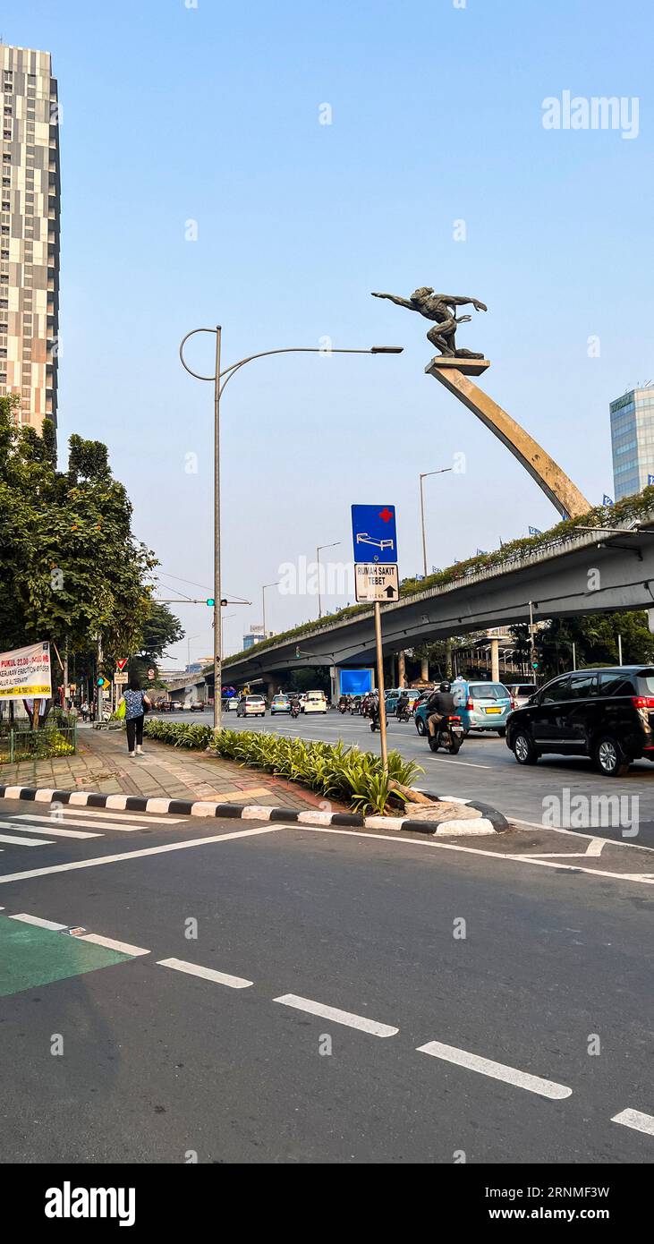 view of The Dirgantara Statue Monument or better known as the Pancoran ...