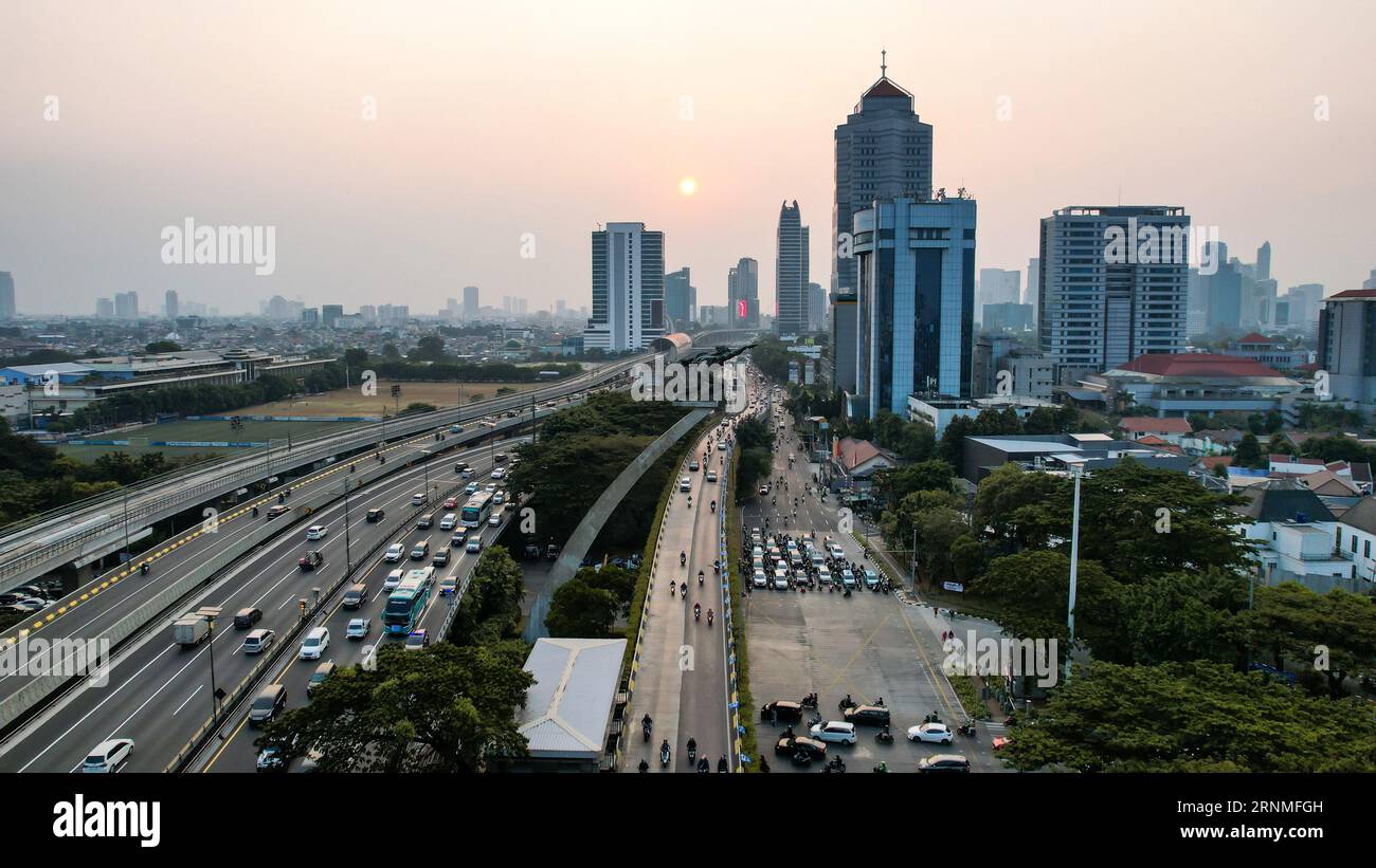 Aerial view of The Dirgantara Statue Monument or better known as the ...