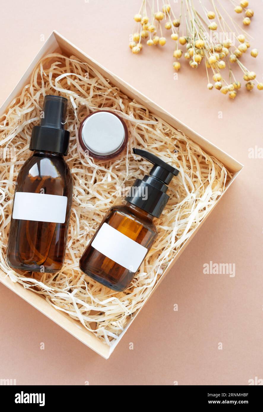 Beauty Subscription Box. Open Gift Box With Natural Cosmetic Products ...