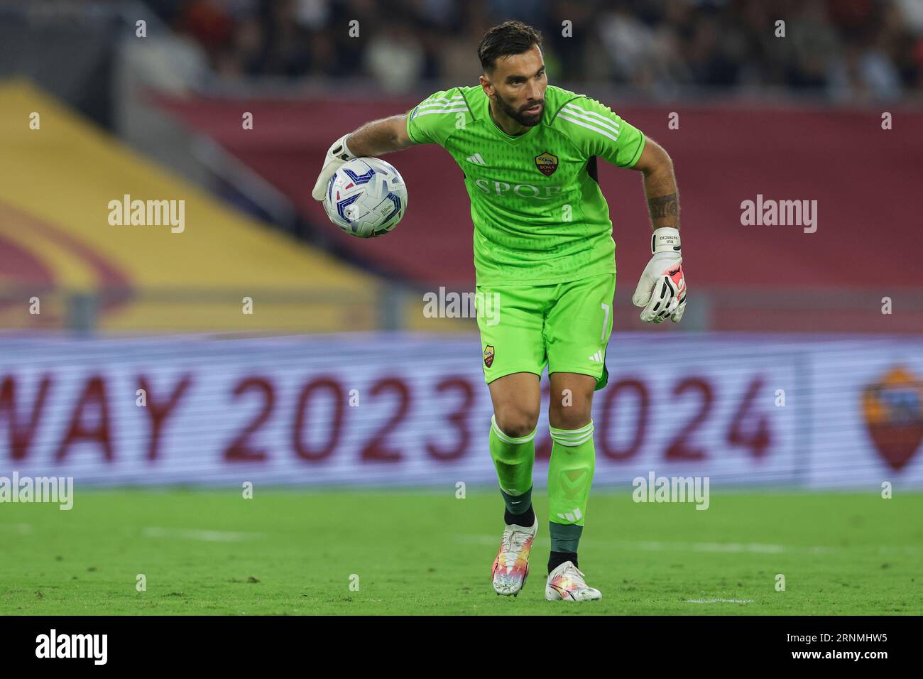 Roma’s Portuguese goalkeeper Rui Patrício controls the ball during the ...