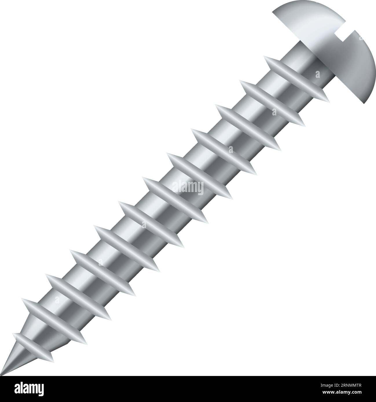 Slot head screw. Realistic steel fastener mockup Stock Vector Image ...