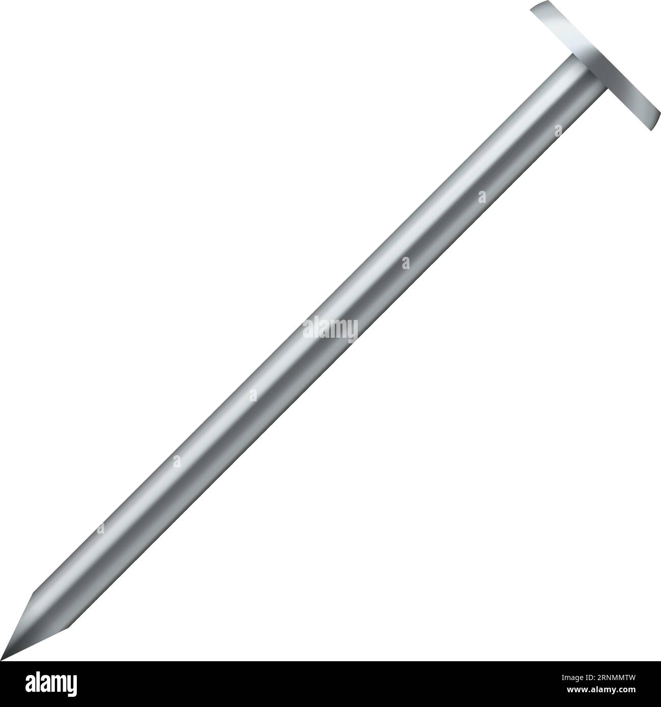 Steel nail mockup. Shiny metal realistic mockup Stock Vector Image ...