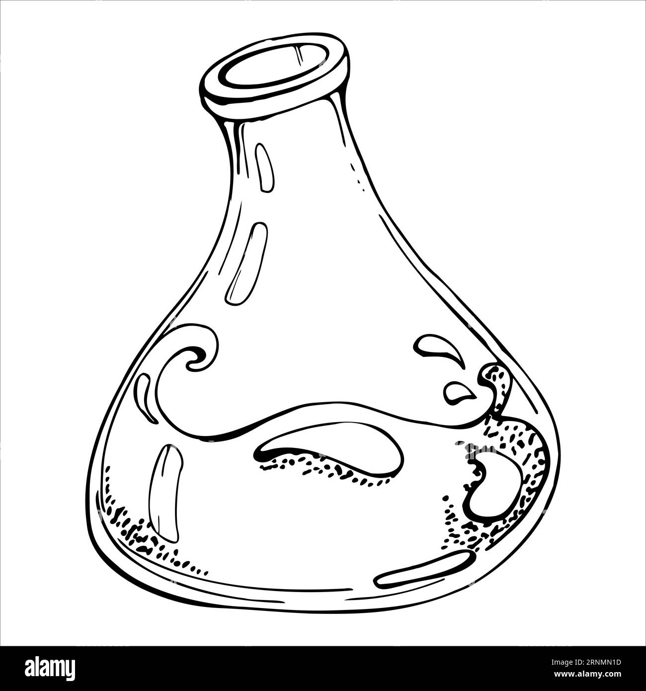 Hand drawn ink vector glass jar vial bottle for potion. Sketch ...