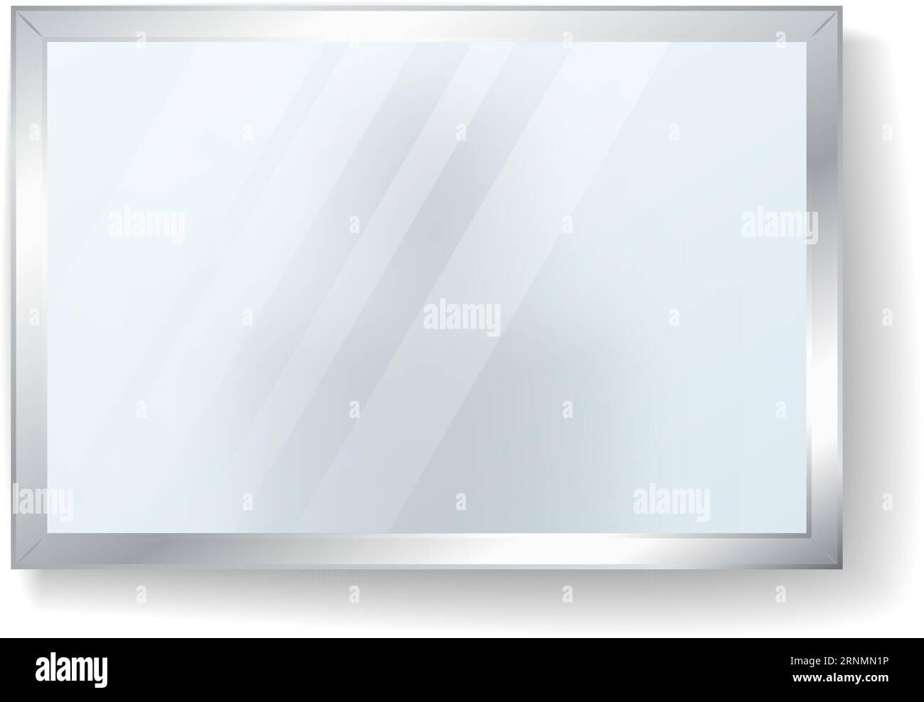 Squared mirror mockup. Wall reflective surface frame Stock Vector Image ...