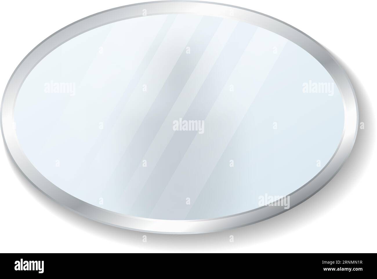 Wall mirror mockup. Realistic oval reflective surface Stock Vector ...
