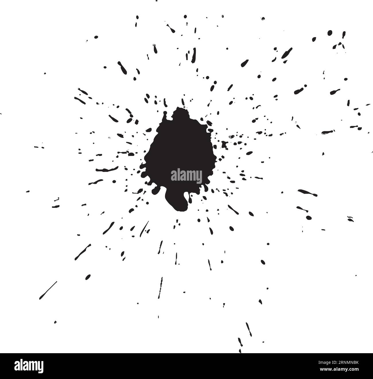 Ink splatter. Black grunge messy drop stain Stock Vector Image & Art ...