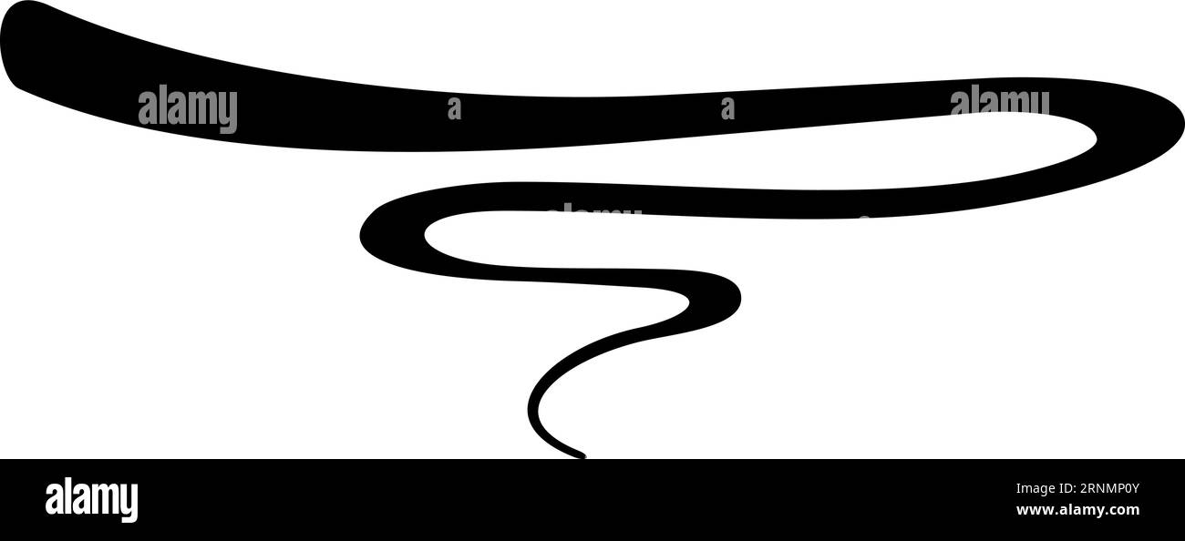 Ink brush stroke. Decorative underline. Black line Stock Vector Image ...