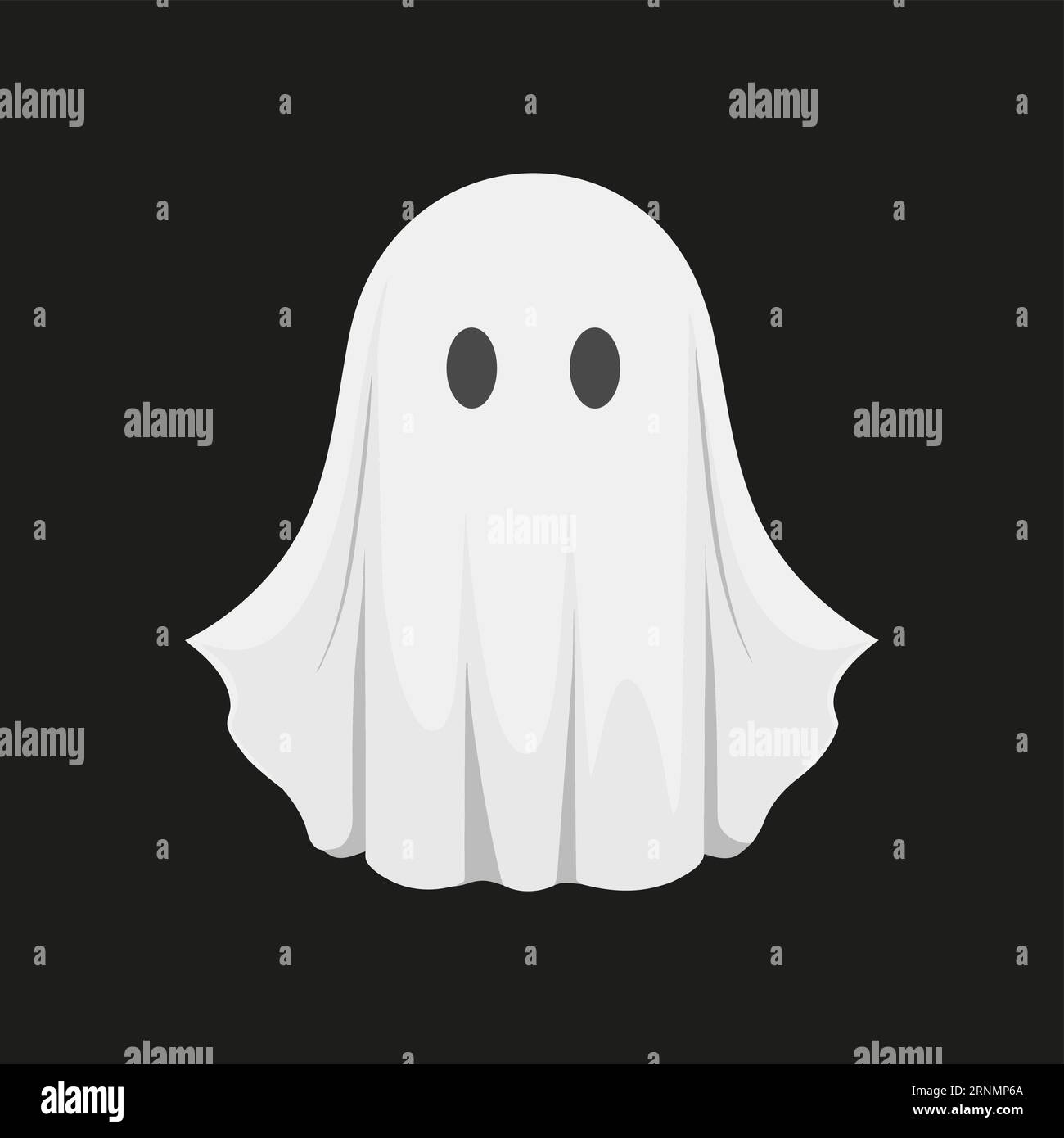 Halloween Ghost Ghost Character In Flat Style Isolated Vector Illustration Stock Vector Image