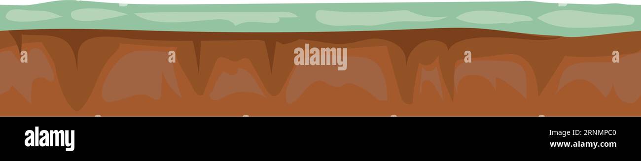 Seamless game ground. Cartoon soil horizontal pattern Stock Vector ...