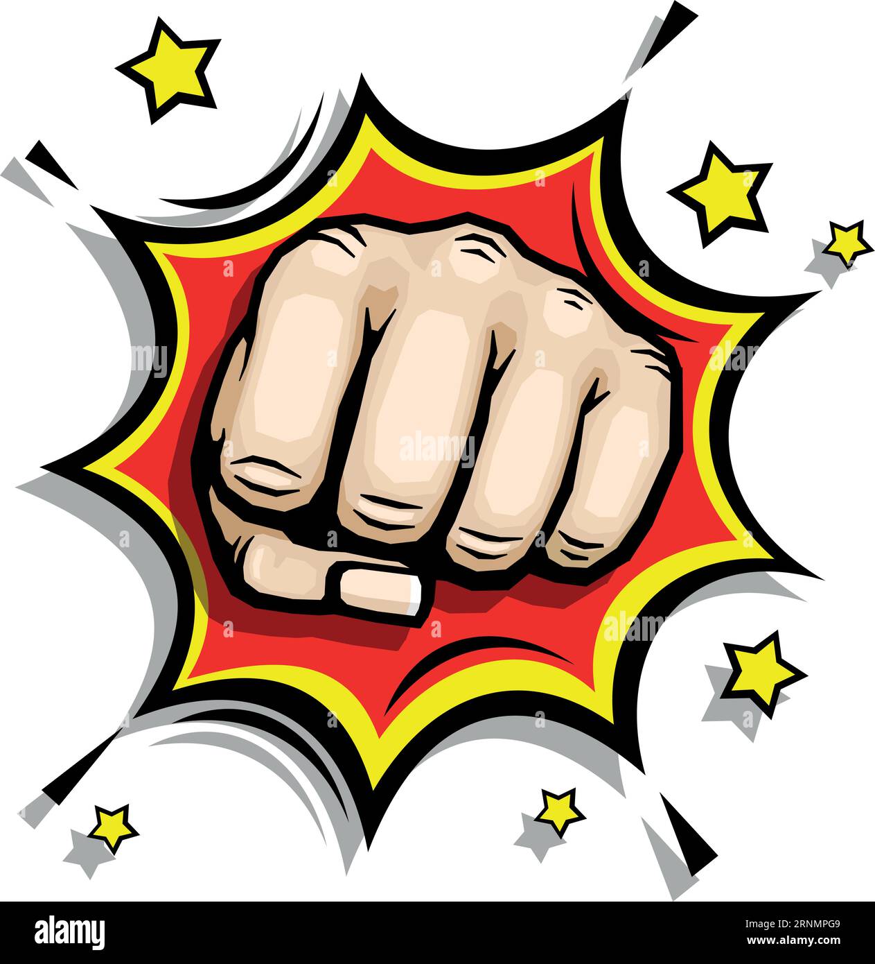 Punching fist emblem. Comic boom cloud logo Stock Vector Image & Art ...