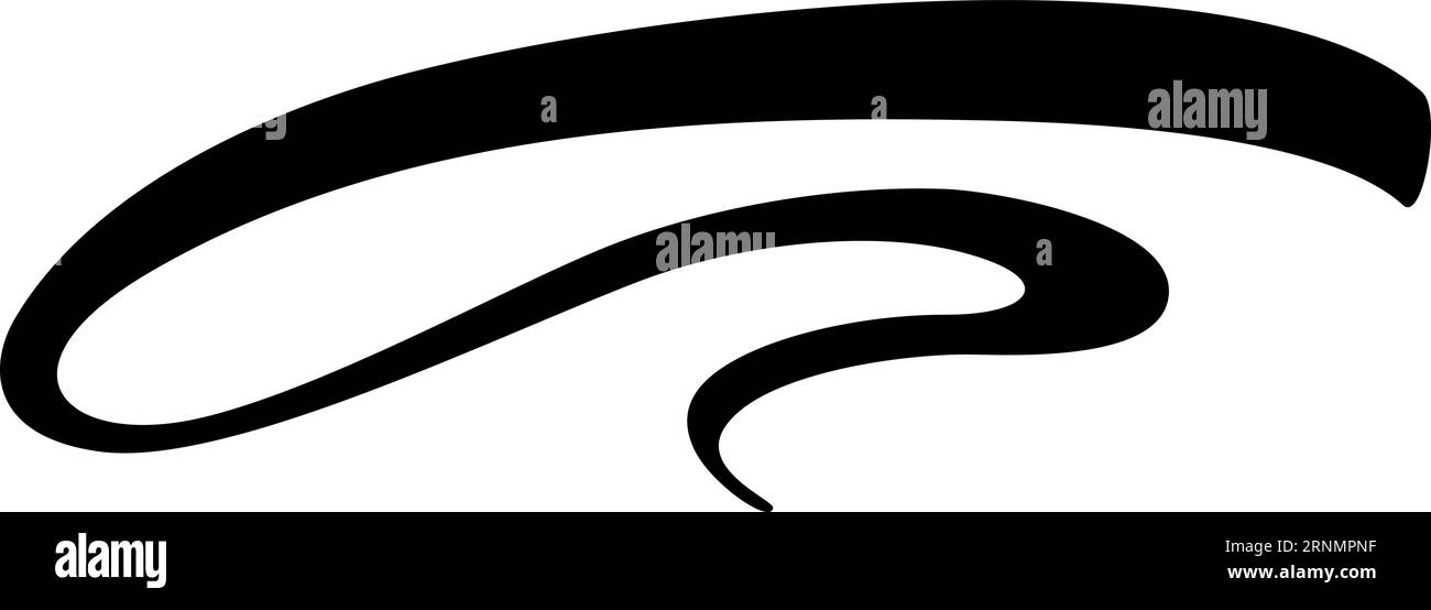 Smooth curved ink stroke. Calligraphy brush line Stock Vector Image ...