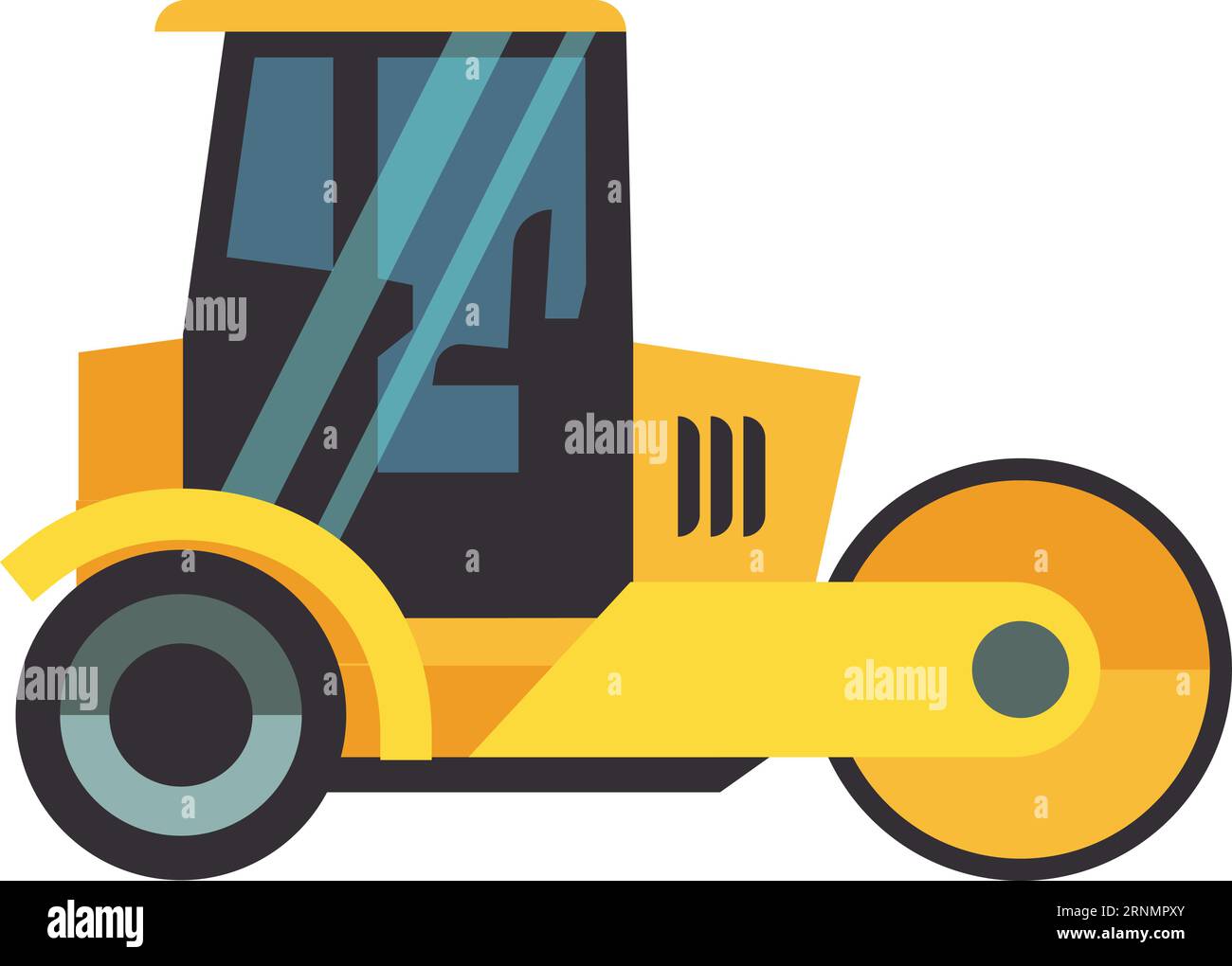 Road roller flat icon. Steamroller side view Stock Vector Image & Art ...