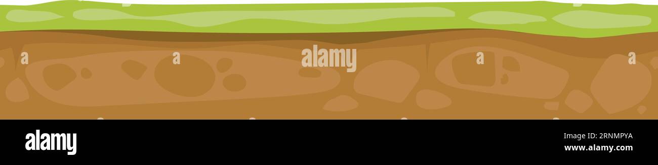 Game ground seamless cartoon land with grass layer Stock Vector Image ...