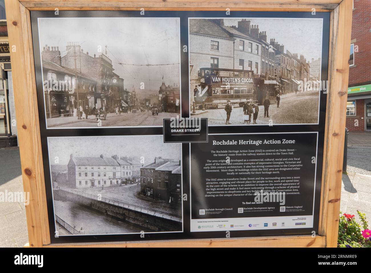Sign for the Rochdale Heritage Action Zone Drake Street.Rochdale ...