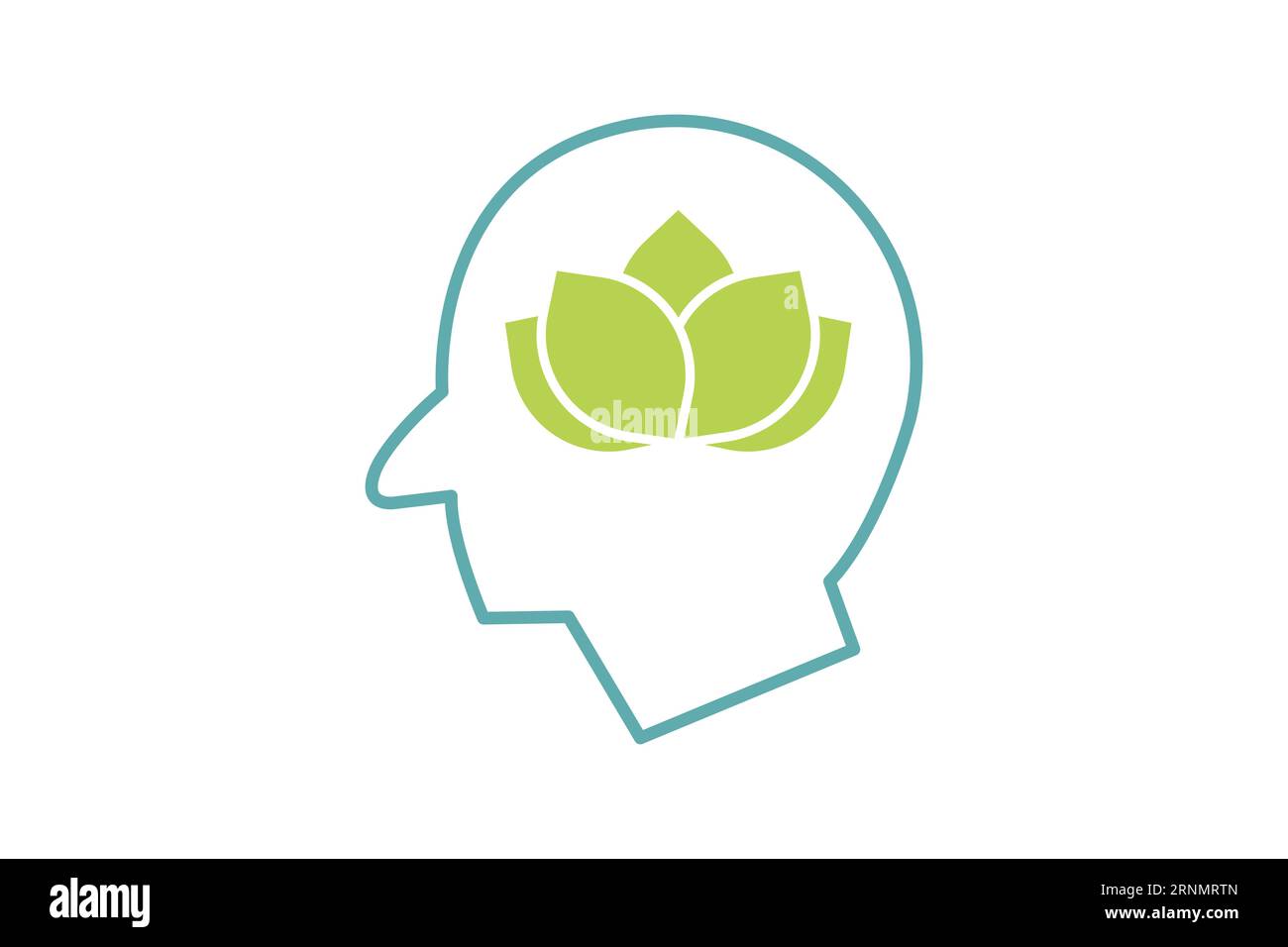 Peace of mind icon. lotus in head. icon related to meditation ...