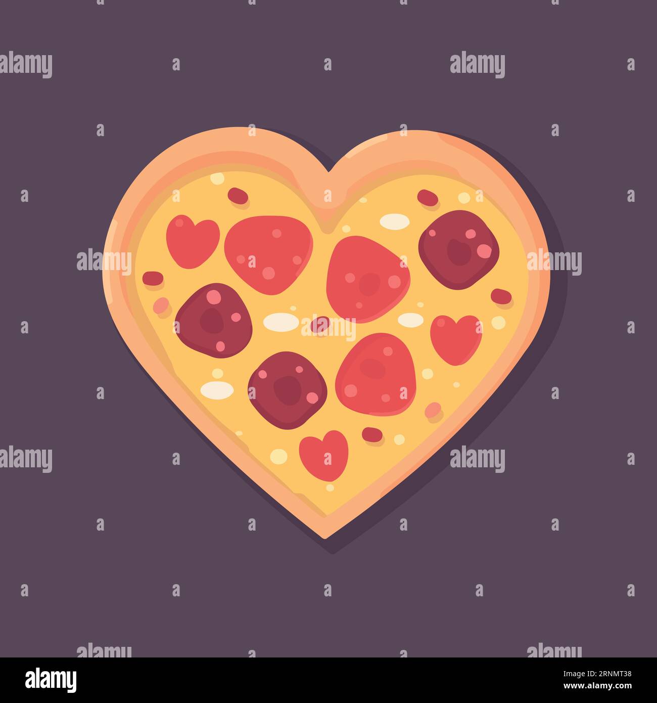 Heart pepperoni pizza Stock Vector Images - Alamy