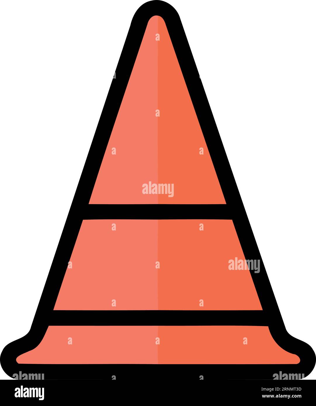 orange traffic cone object minimalistic vector illustration Stock ...