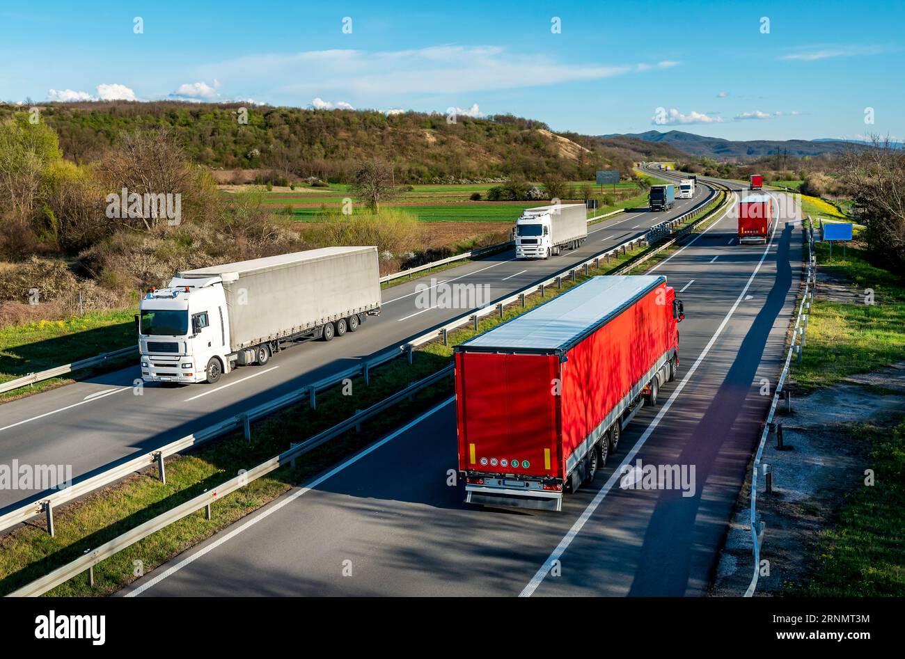 Heavy Highway transportation scene with Convoys or fleets of ...